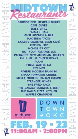 OKC VeloCity | Midtown's 10 Buck Lunch Week returns with more restaurants